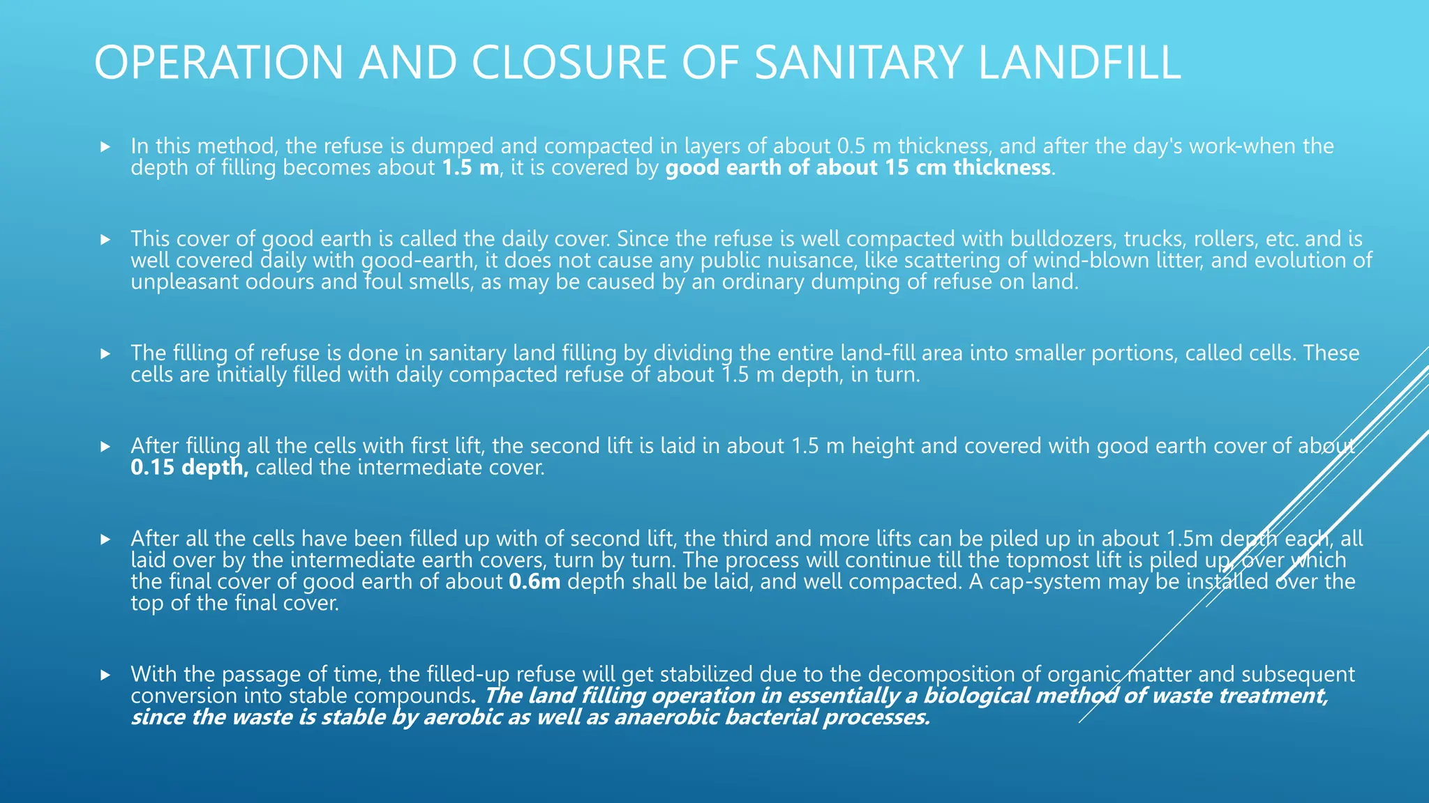 sanitary landfills design operation and management | PPTX