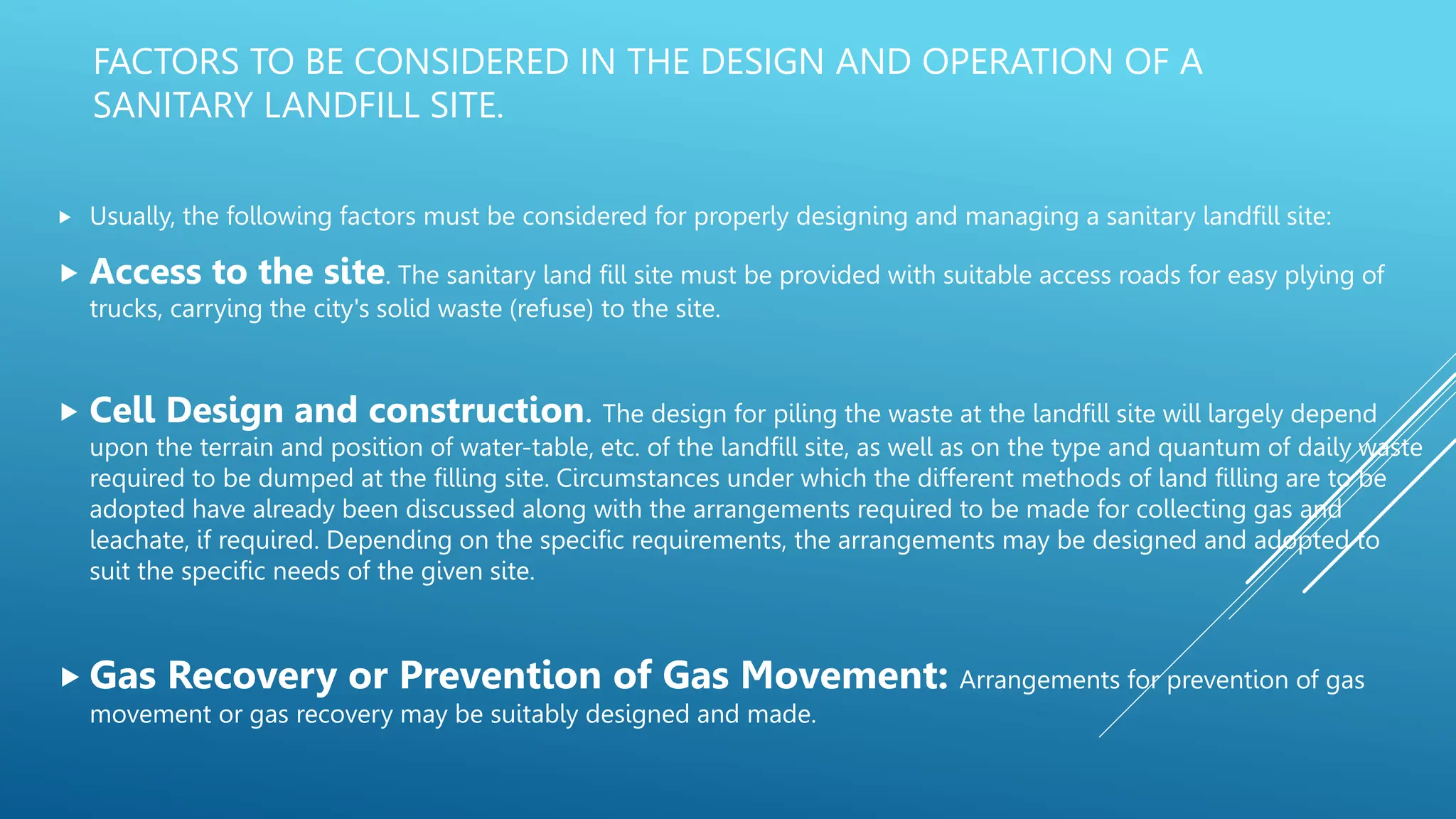 sanitary landfills design operation and management | PPTX