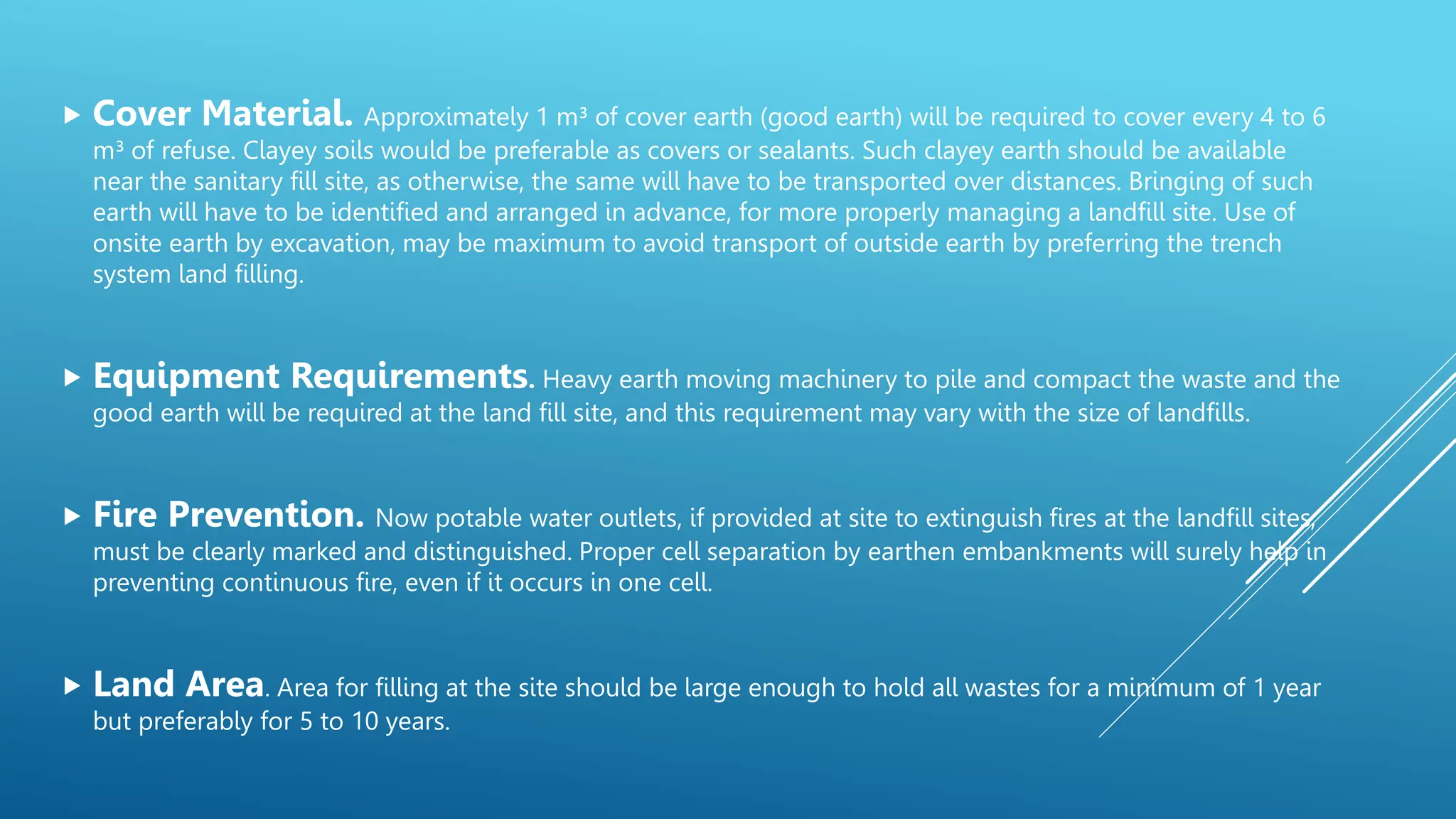sanitary landfills design operation and management | PPTX