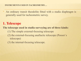 Module -4 TACHEOMETRY Surveying in Civil Engineering | PPTX