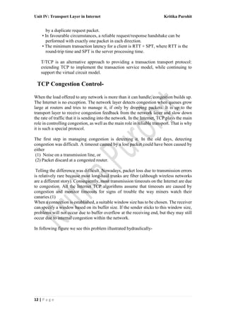 Unit 4 tansport layer in the internat | PDF