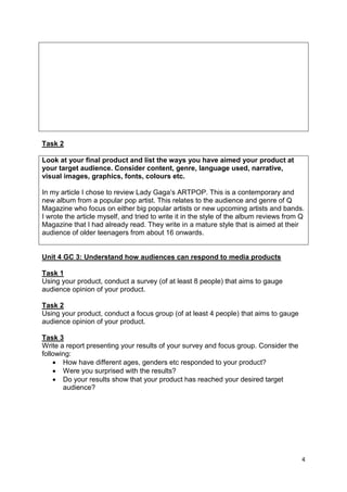 Unit 4 tasks for unit 21 | PDF