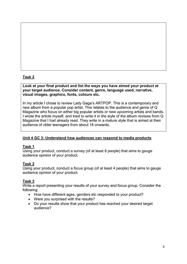 Unit 4 tasks for unit 21 | PDF