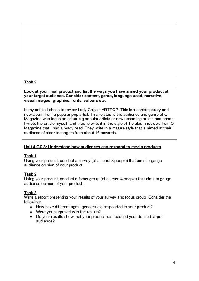 Unit 4 Tasks For Unit 21 