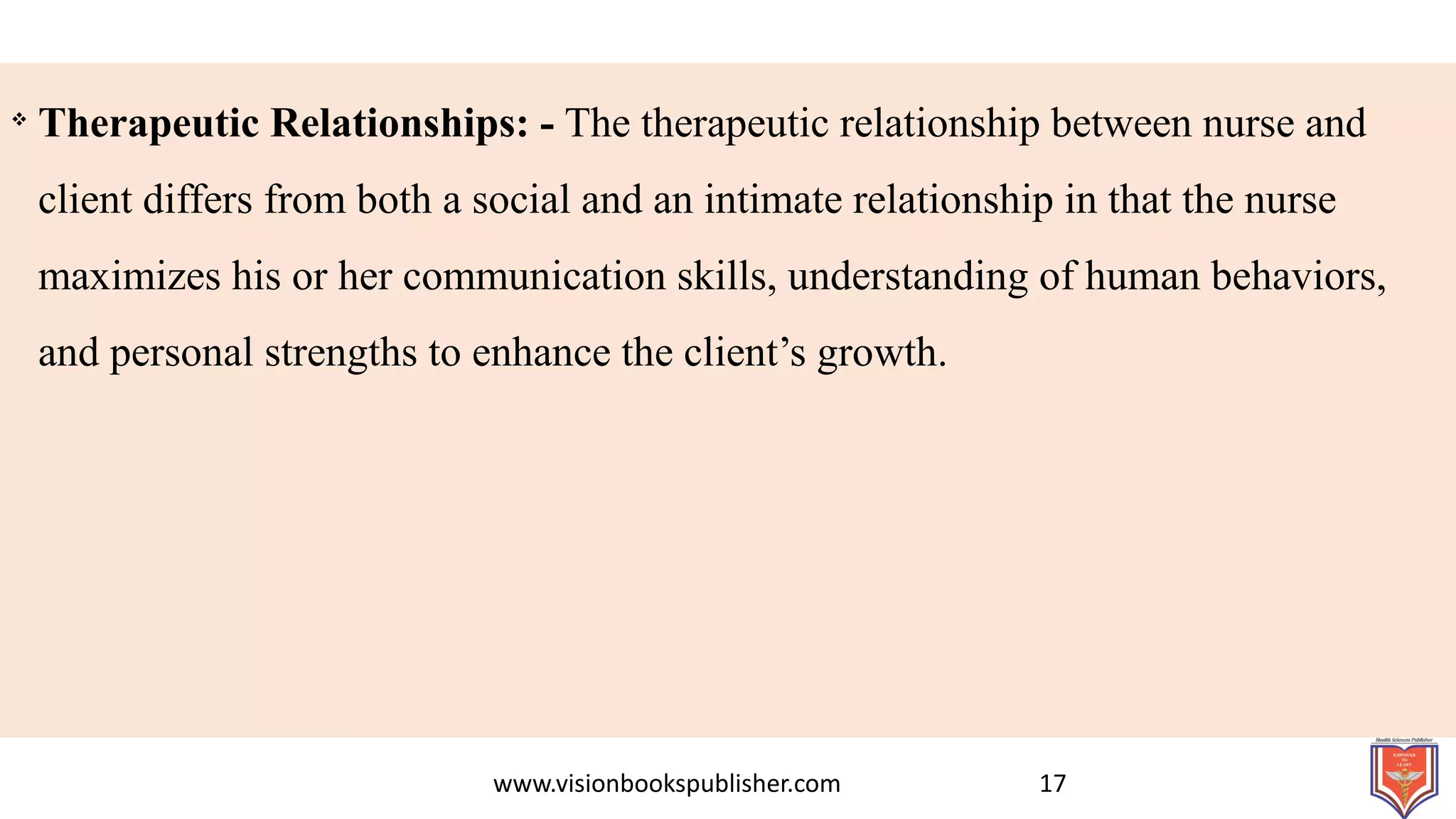 ppt. therapeutic communication and nurse patient relationship (1) | PDF