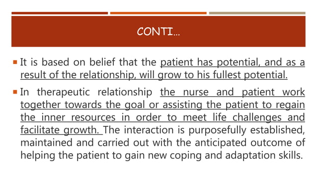 Therapeutic nurse patient relationship | PPTX
