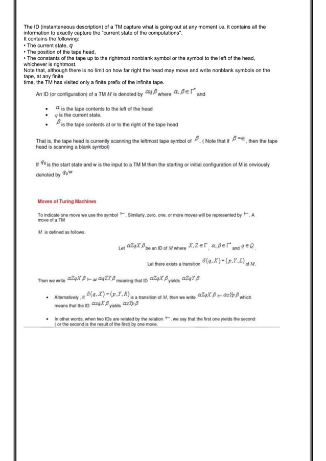 theory of computation notes for school of engineering | PDF