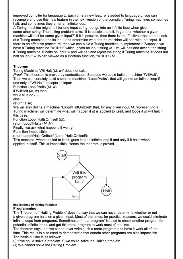 theory of computation notes for school of engineering | PDF