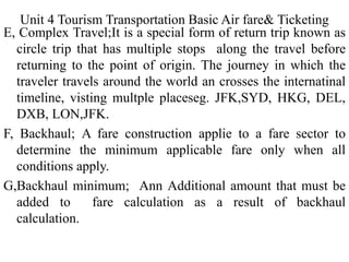 Unit 4 Tourism Transportation Basic Air fare&.pptx