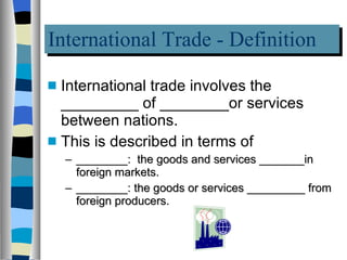 Unit 4 Trade Barriers Powerpoint N O T E S 2 | PPT