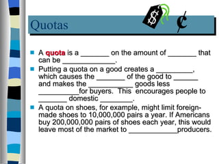 Unit 4 Trade Barriers Powerpoint N O T E S 2 | PPT