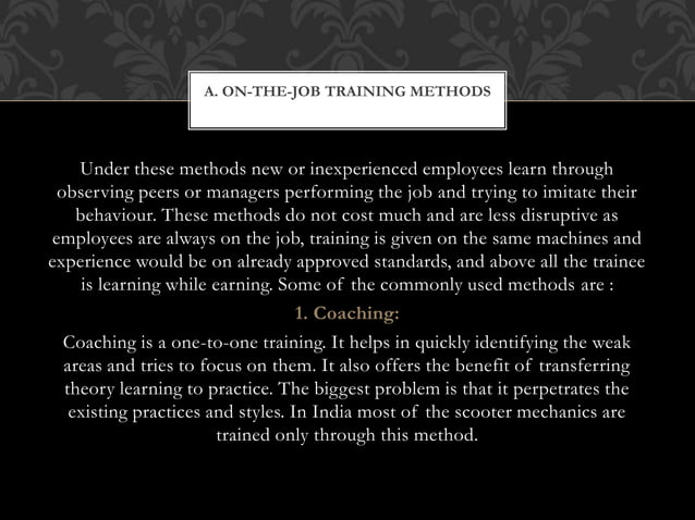 Unit 4 training and development (CHAPTER 4 HUMAN RESOURCE MANAGEMENT ...