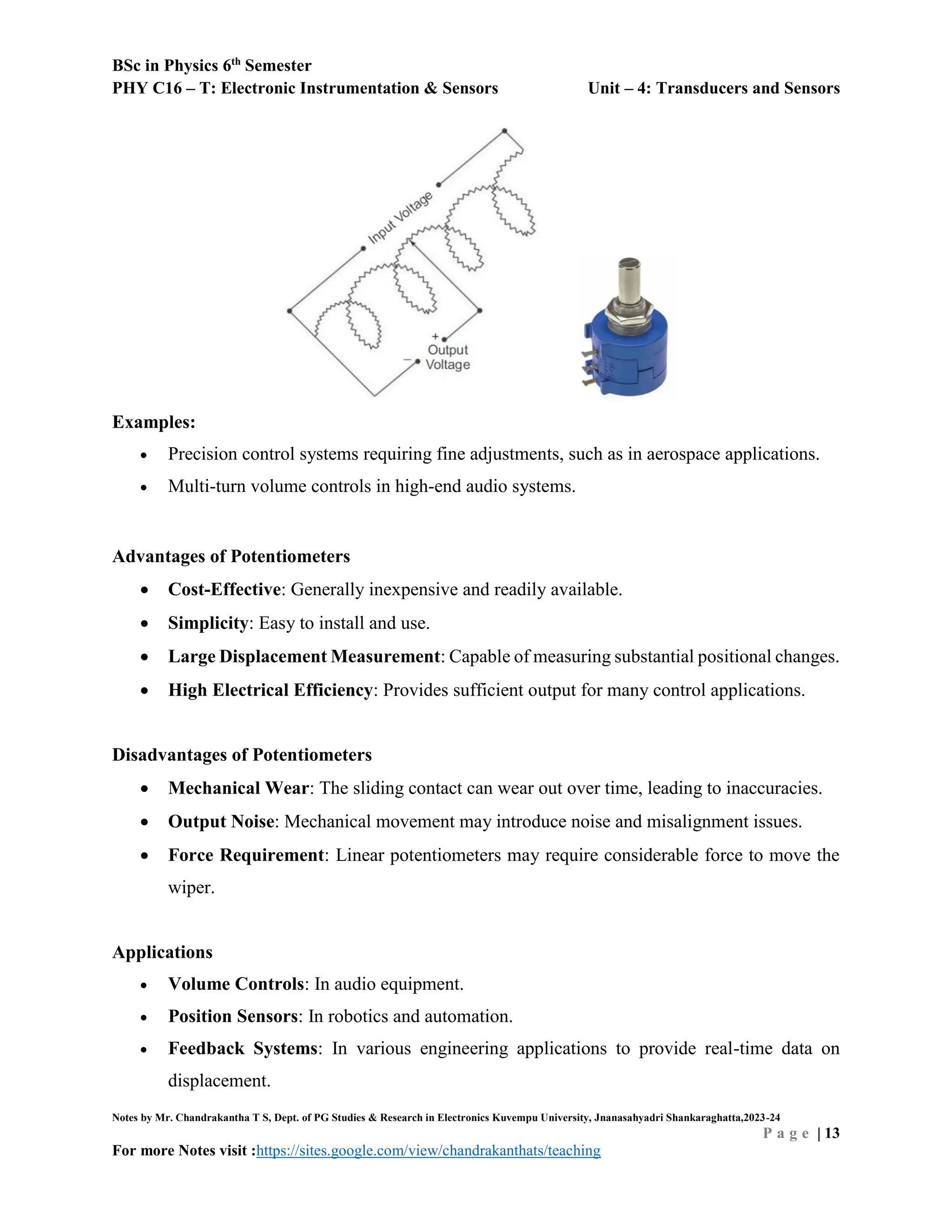 Unit – 4 Transducers and sensors:Definition and types of transducers | PDF