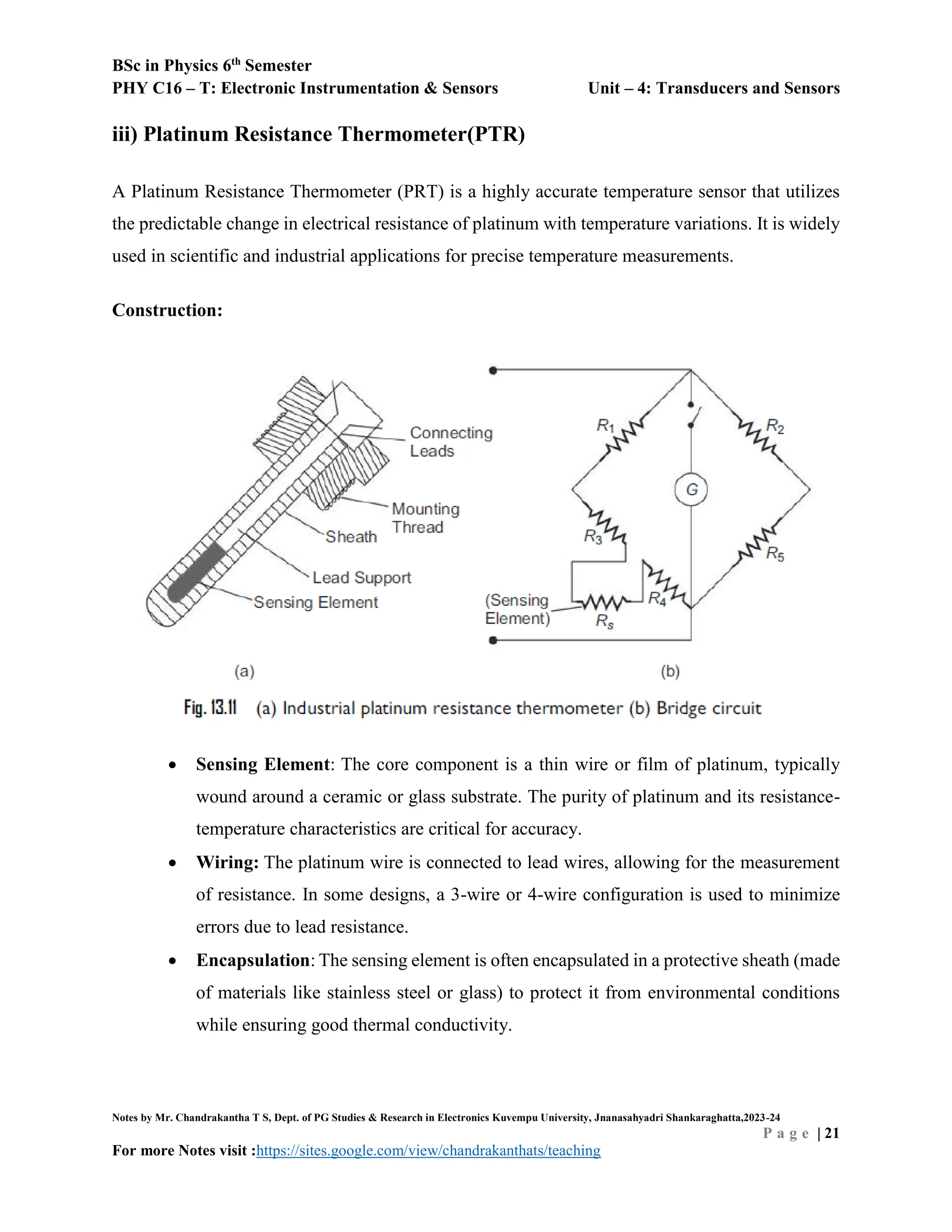 Unit – 4 Transducers and sensors:Definition and types of transducers | PDF