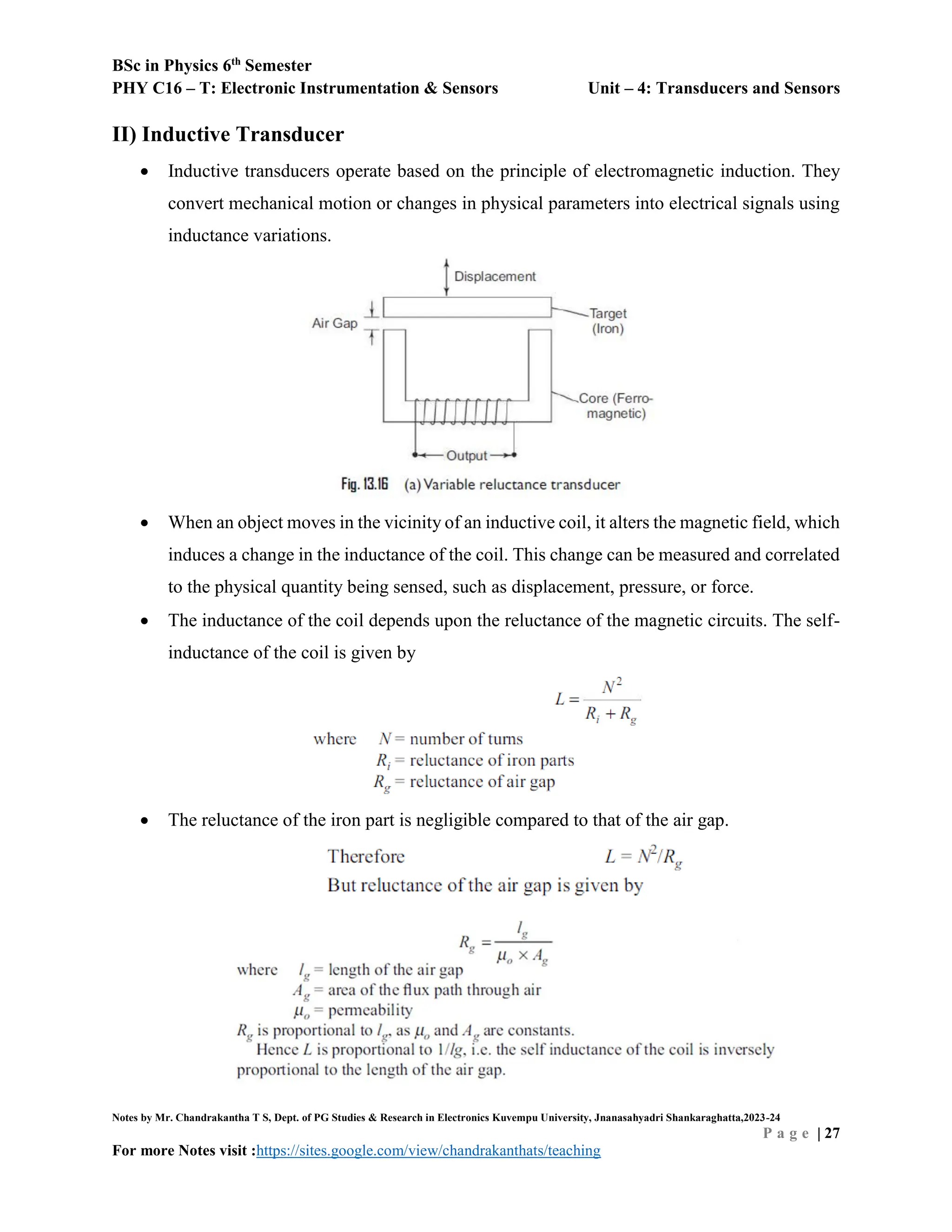 Unit – 4 Transducers and sensors:Definition and types of transducers | PDF
