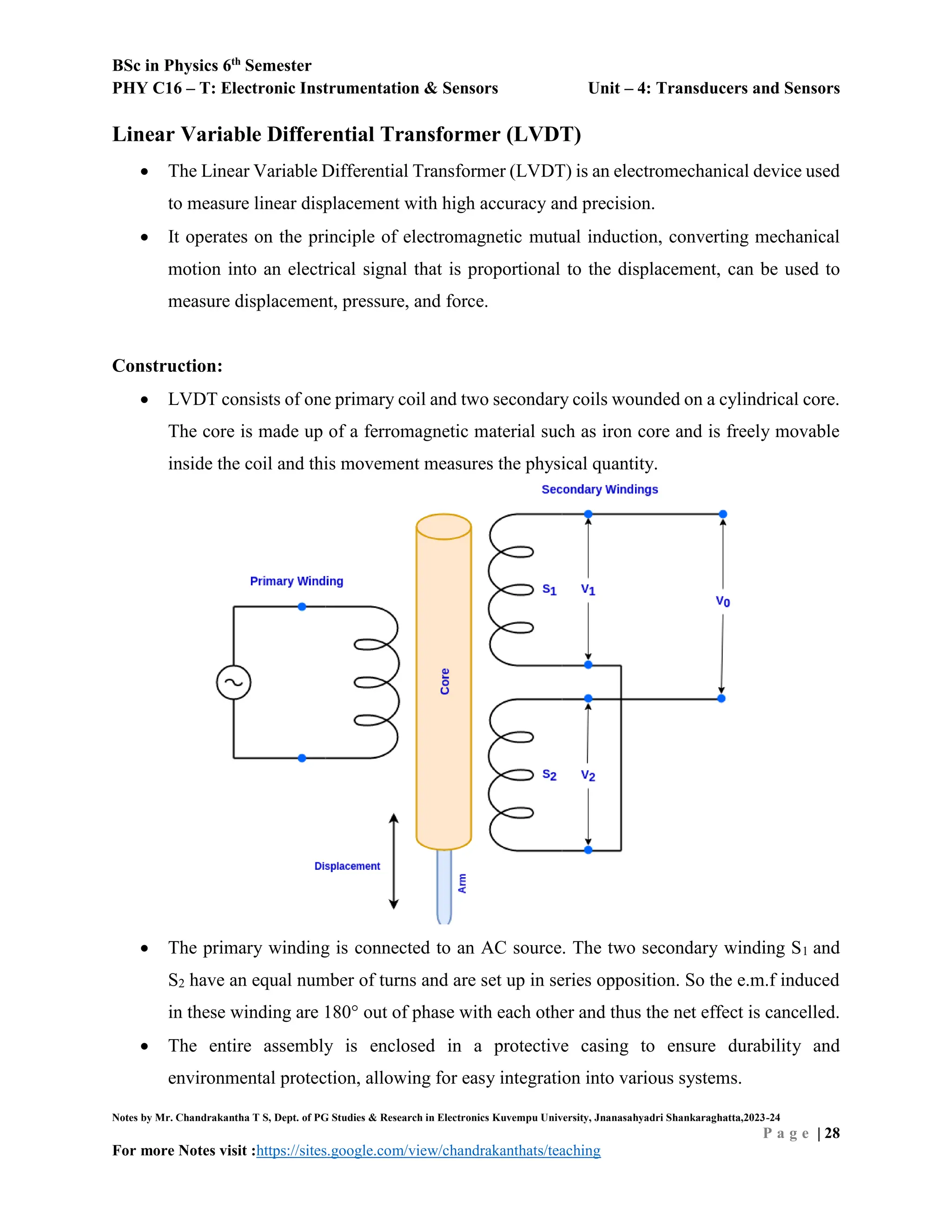 Unit – 4 Transducers and sensors:Definition and types of transducers | PDF