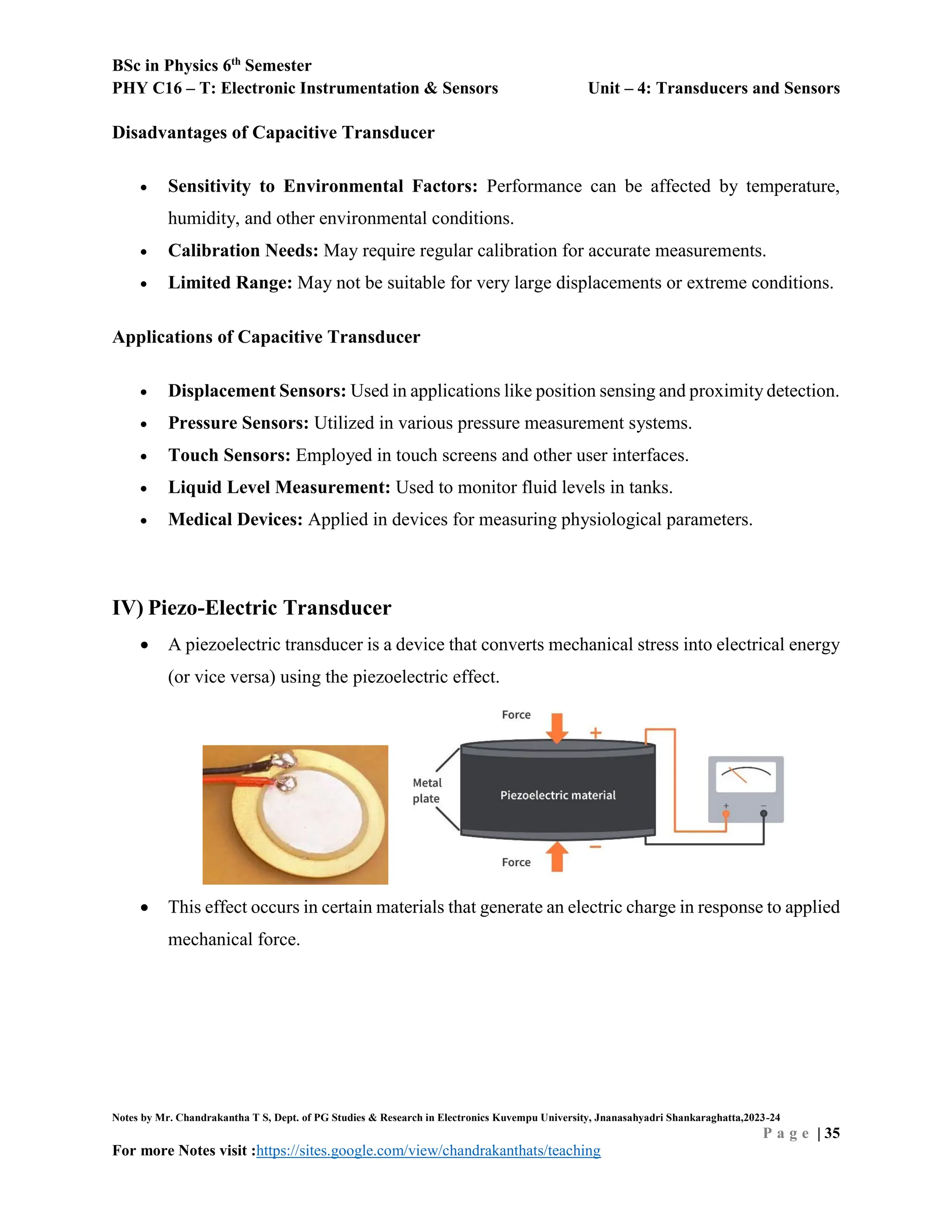 Unit – 4 Transducers and sensors:Definition and types of transducers | PDF