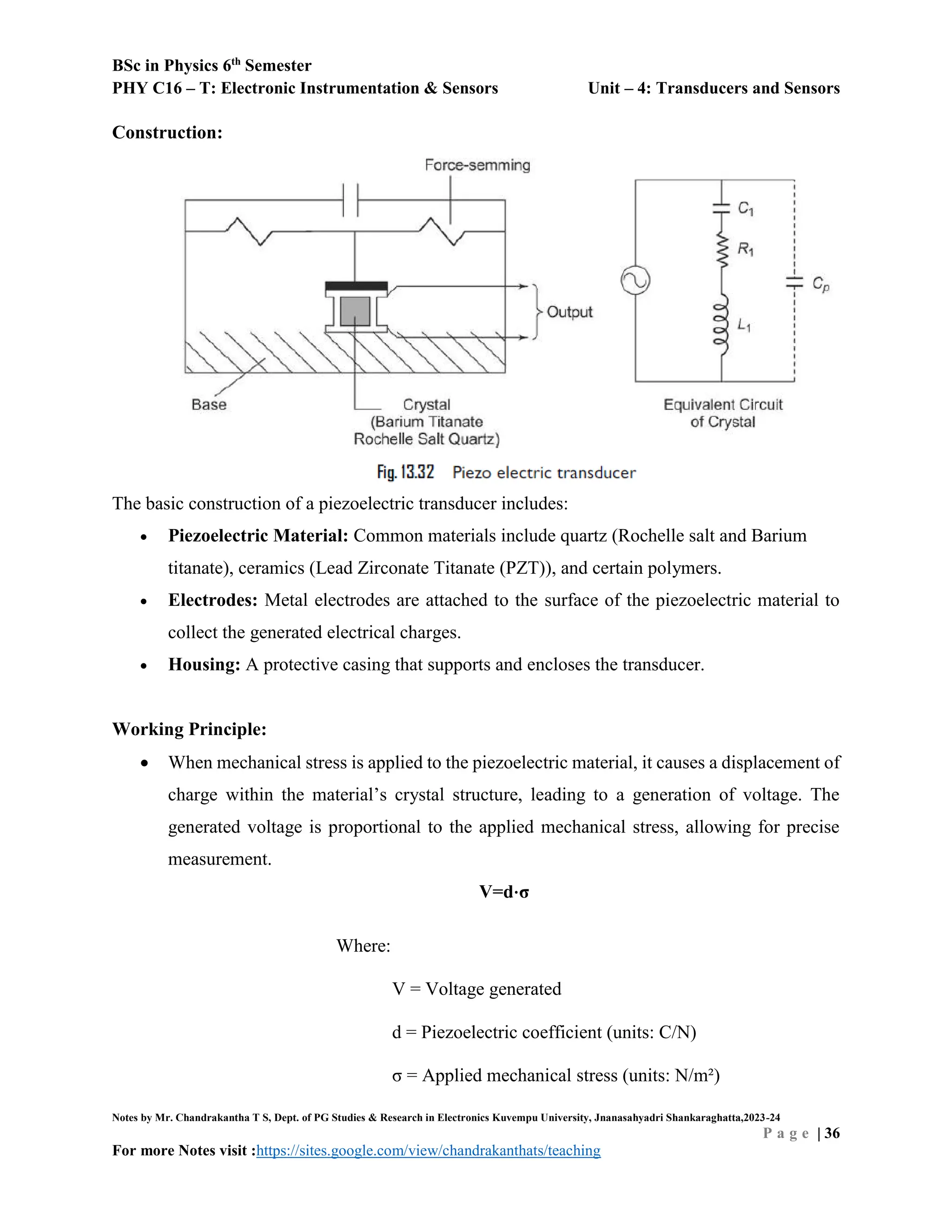 Unit – 4 Transducers and sensors:Definition and types of transducers | PDF