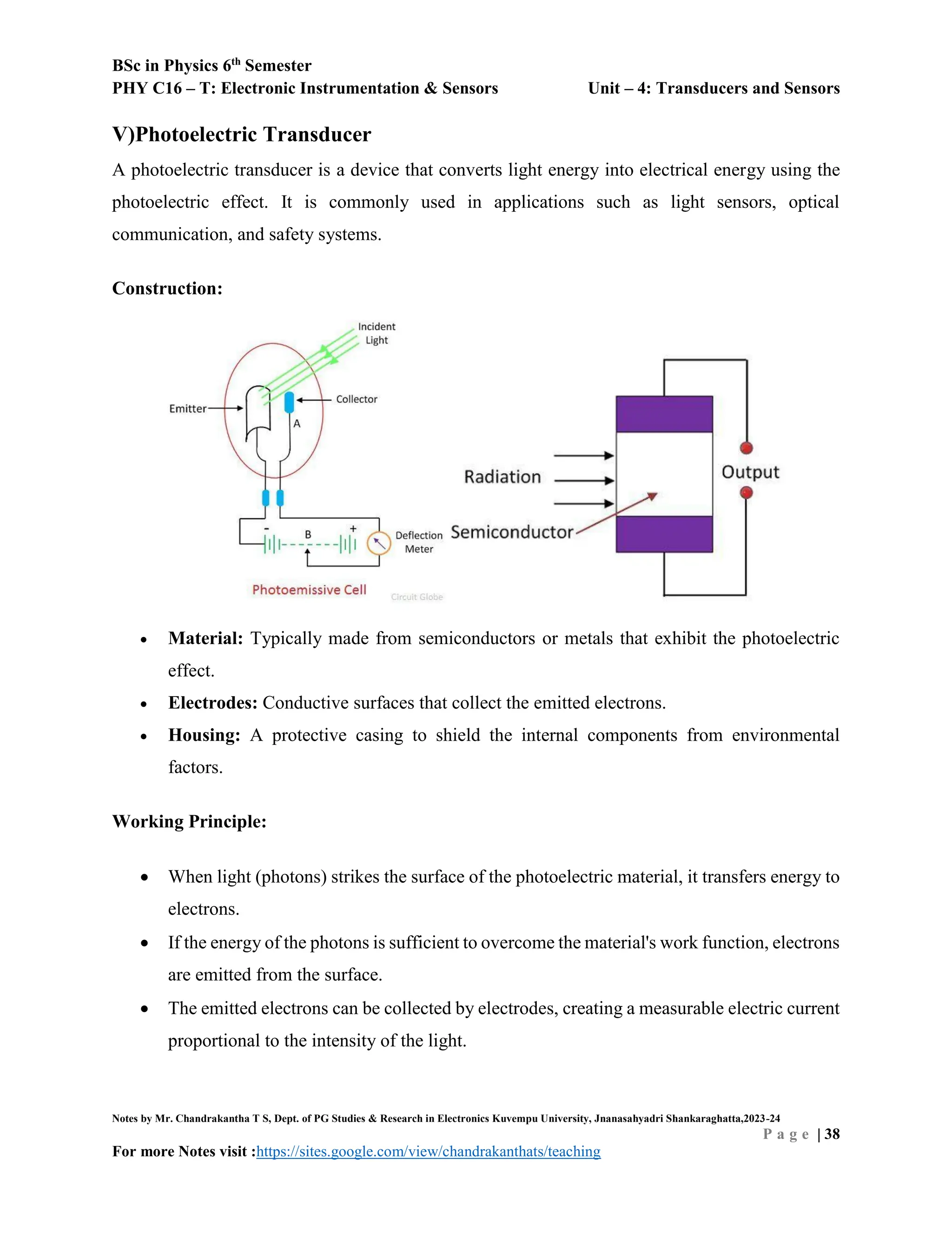 Unit – 4 Transducers and sensors:Definition and types of transducers | PDF