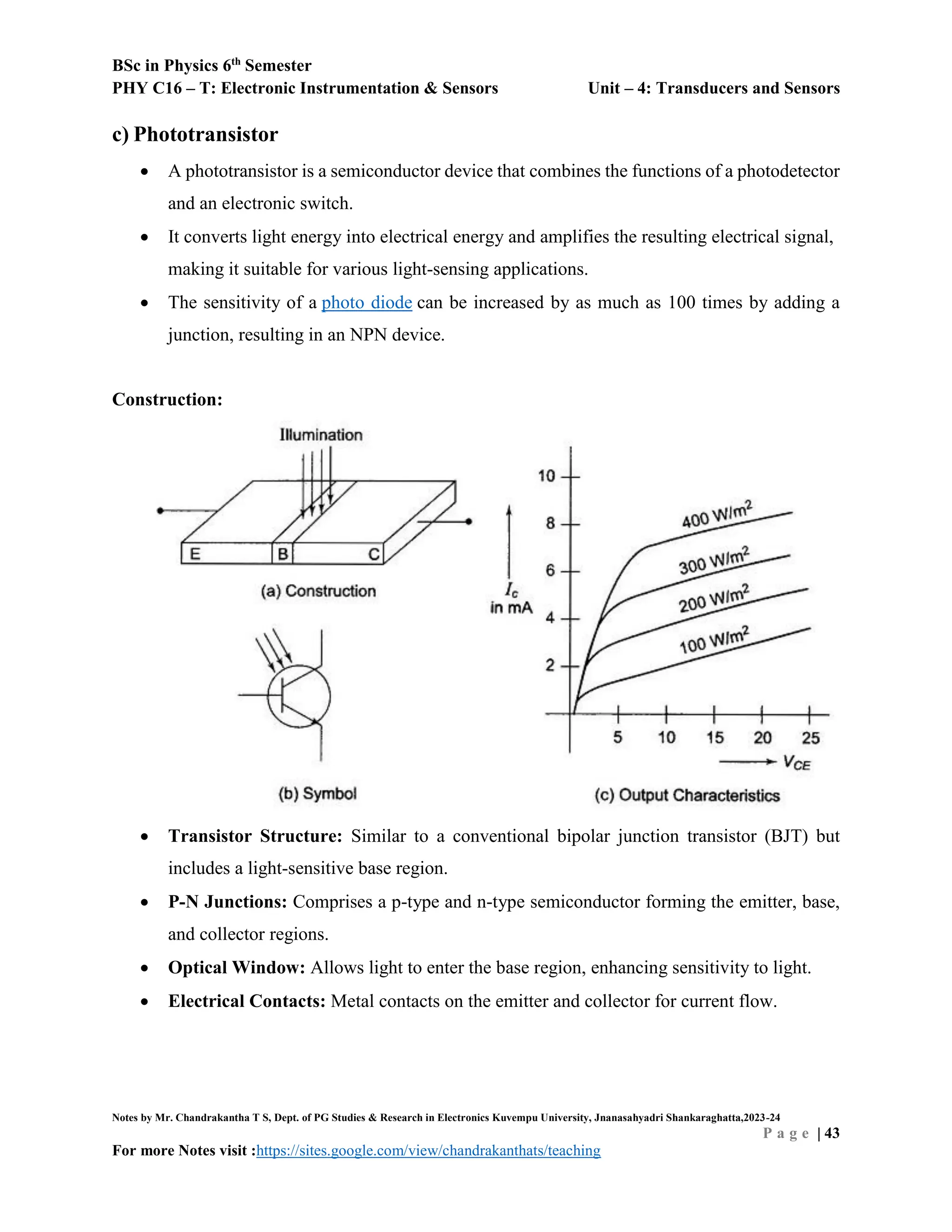 Unit – 4 Transducers and sensors:Definition and types of transducers | PDF