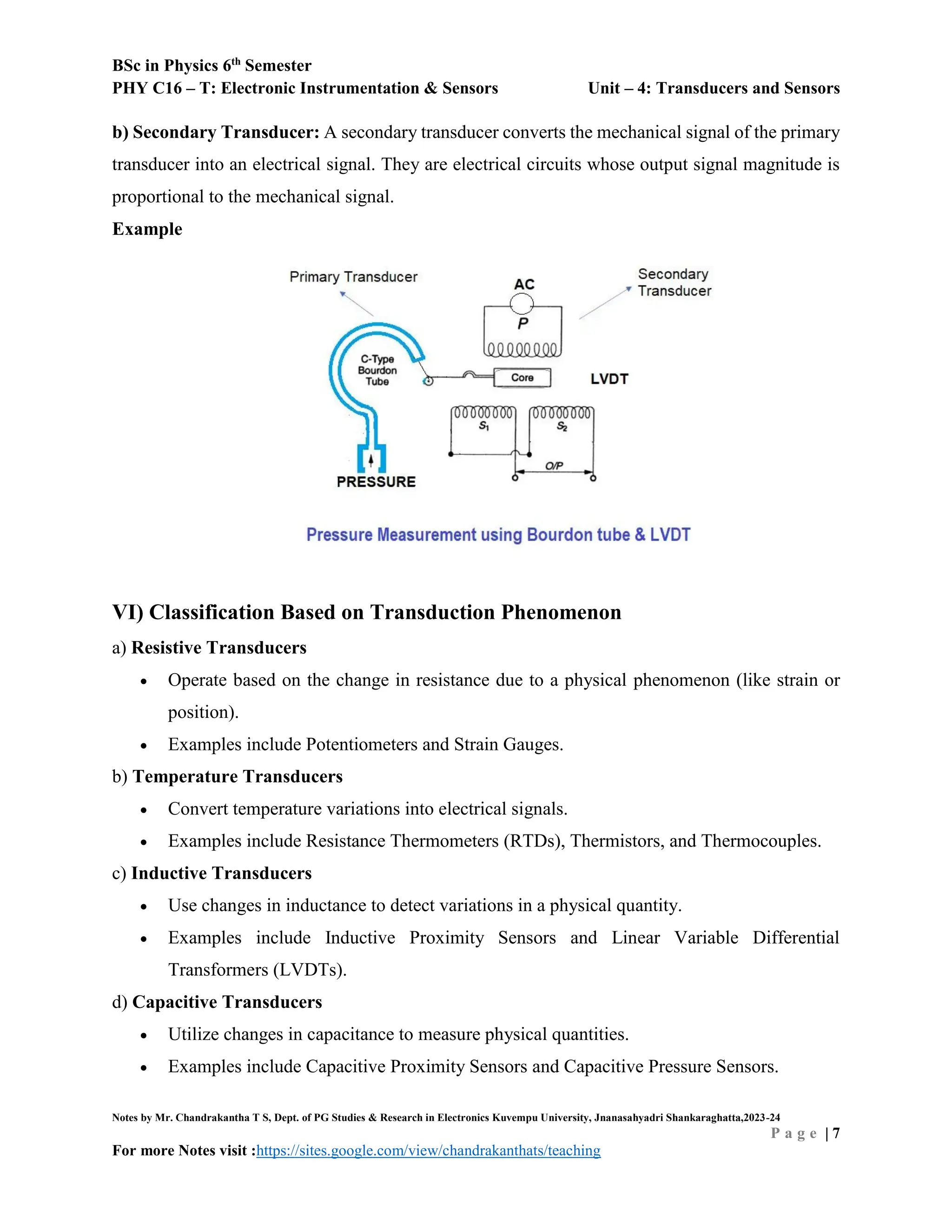 Unit – 4 Transducers and sensors:Definition and types of transducers | PDF
