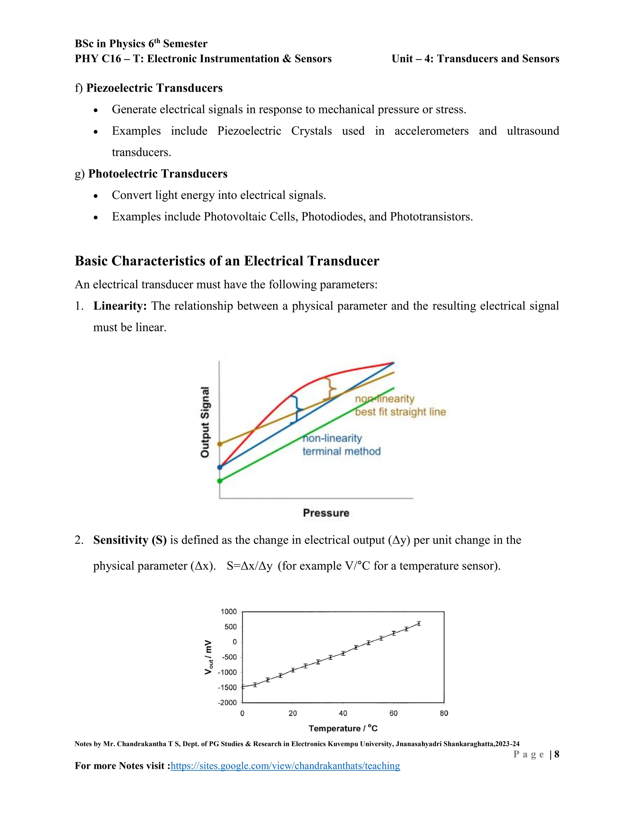 Unit – 4 Transducers and sensors:Definition and types of transducers | PDF