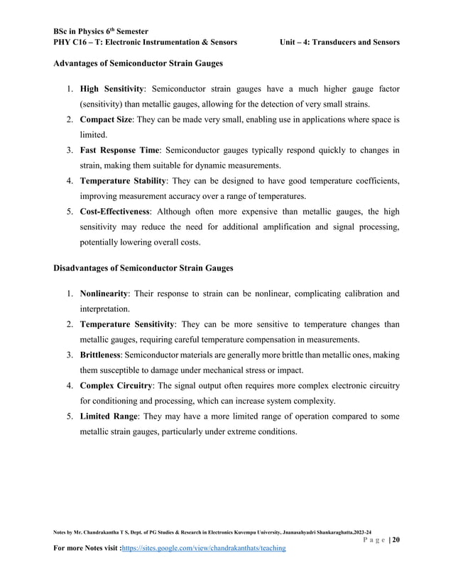 Unit – 4 Transducers and sensors:Definition and types of transducers | PDF