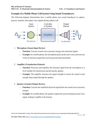 Unit – 4 Transducers and sensors:Definition and types of transducers | PDF