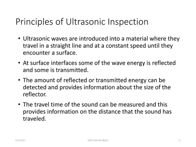 Unit 4 ultrasonic testing method | PPT