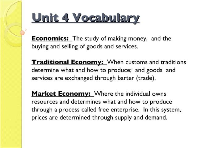 Unit 4 Vocabulary | PPT