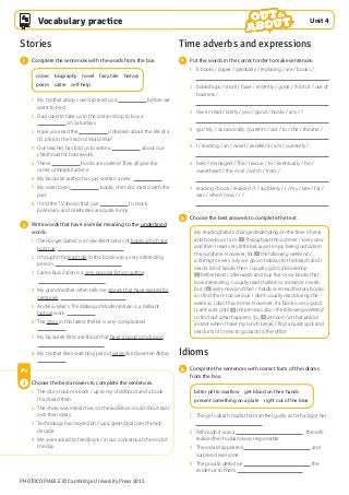 Unit 4 vocabulary practice
