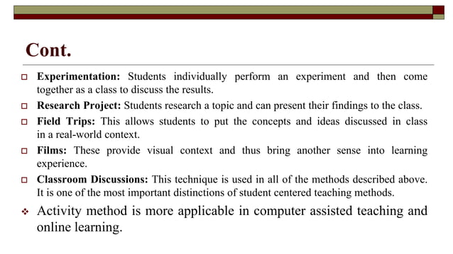 ACTIVITY METHOD | PPTX | Homework and Study | Education