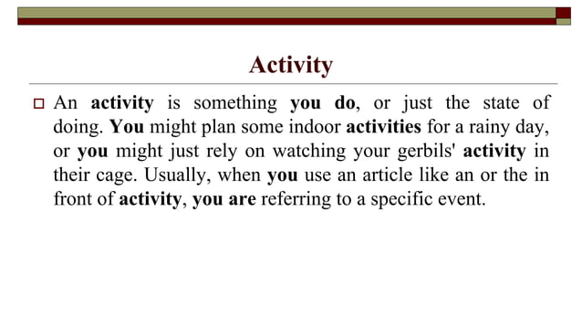 ACTIVITY METHOD | PPTX | Homework and Study | Education