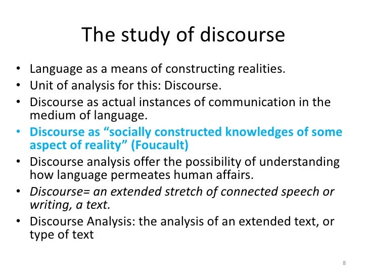 Unit 5 Constructing Social Reality through Discourse