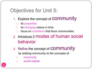 Unit 5. Human Social Nature and Community | PPTX