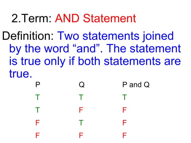 Unit 5 Geometry Logic Vocabulary | PPT | Science