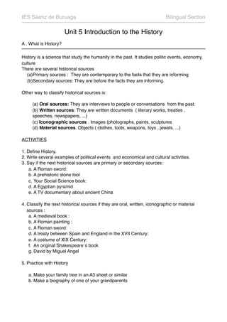 Unit 5. Introduction to History | PDF