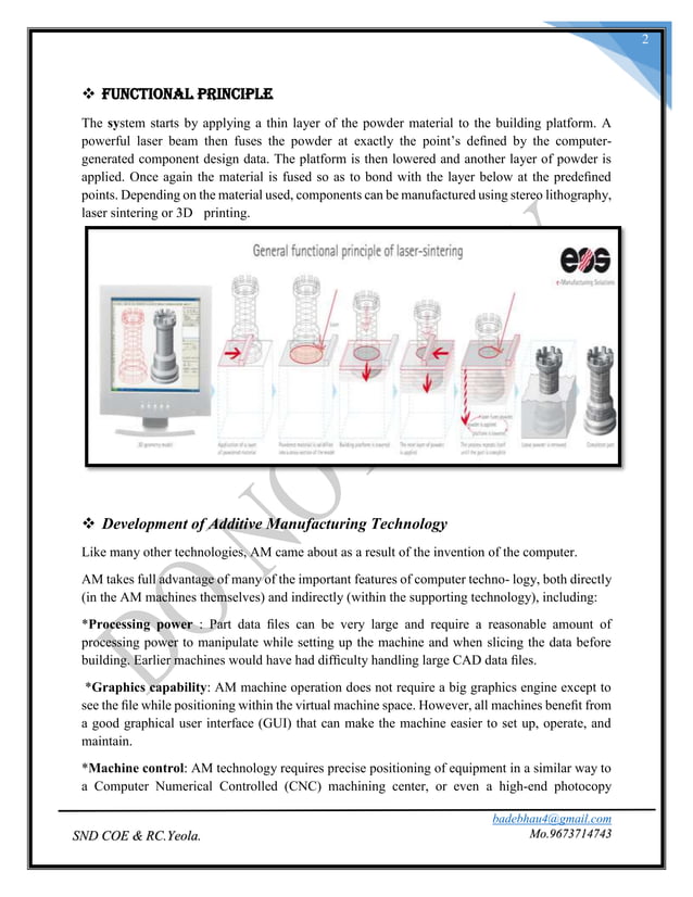 Additive manufacturing Processes PDF by (badebhau4@gmail.com) | PDF | 3 ...