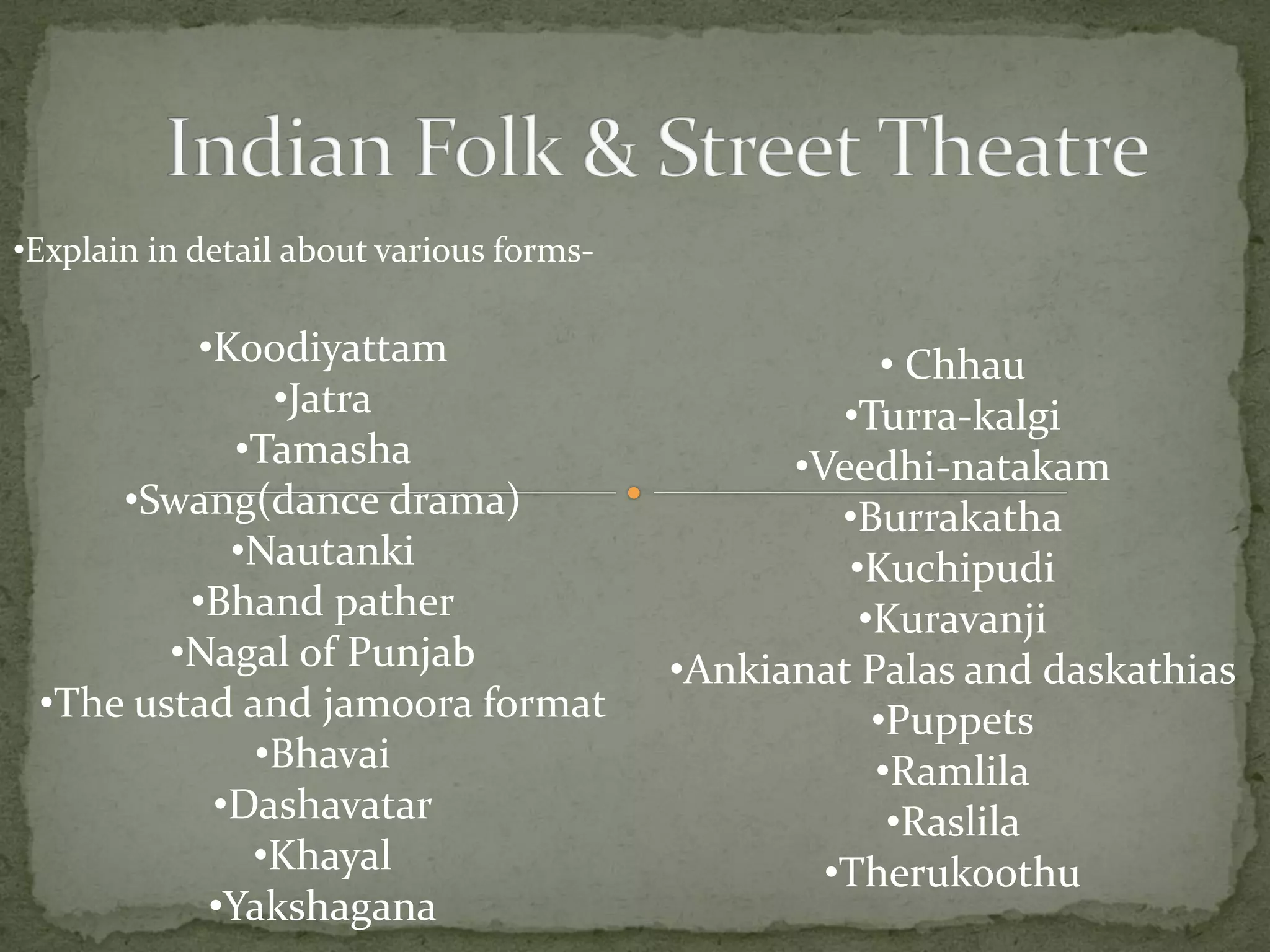 Indian Folk And Street Theatre | PDF