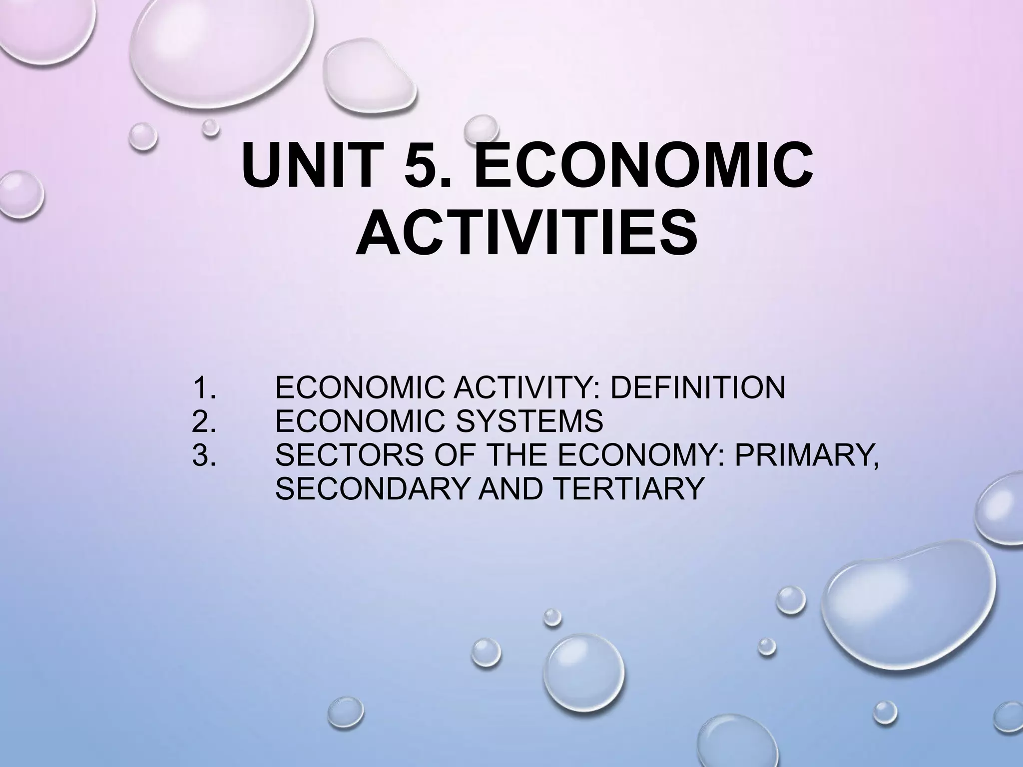 Unit 5. ECONOMIC ACTIVITY | PPTX