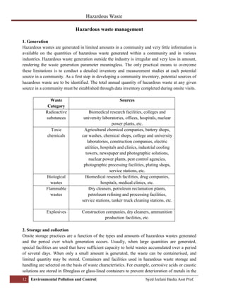 hazardous waste environmental protection and control | PDF