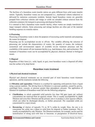 hazardous waste environmental protection and control | PDF