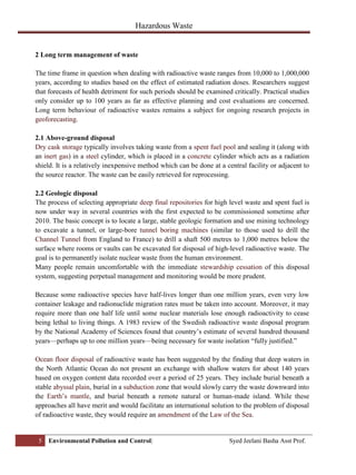 hazardous waste environmental protection and control | PDF