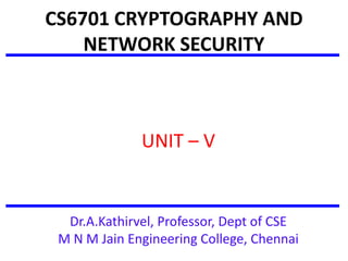 CS6701 CRYPTOGRAPHY AND NETWORK SECURITY | PPT