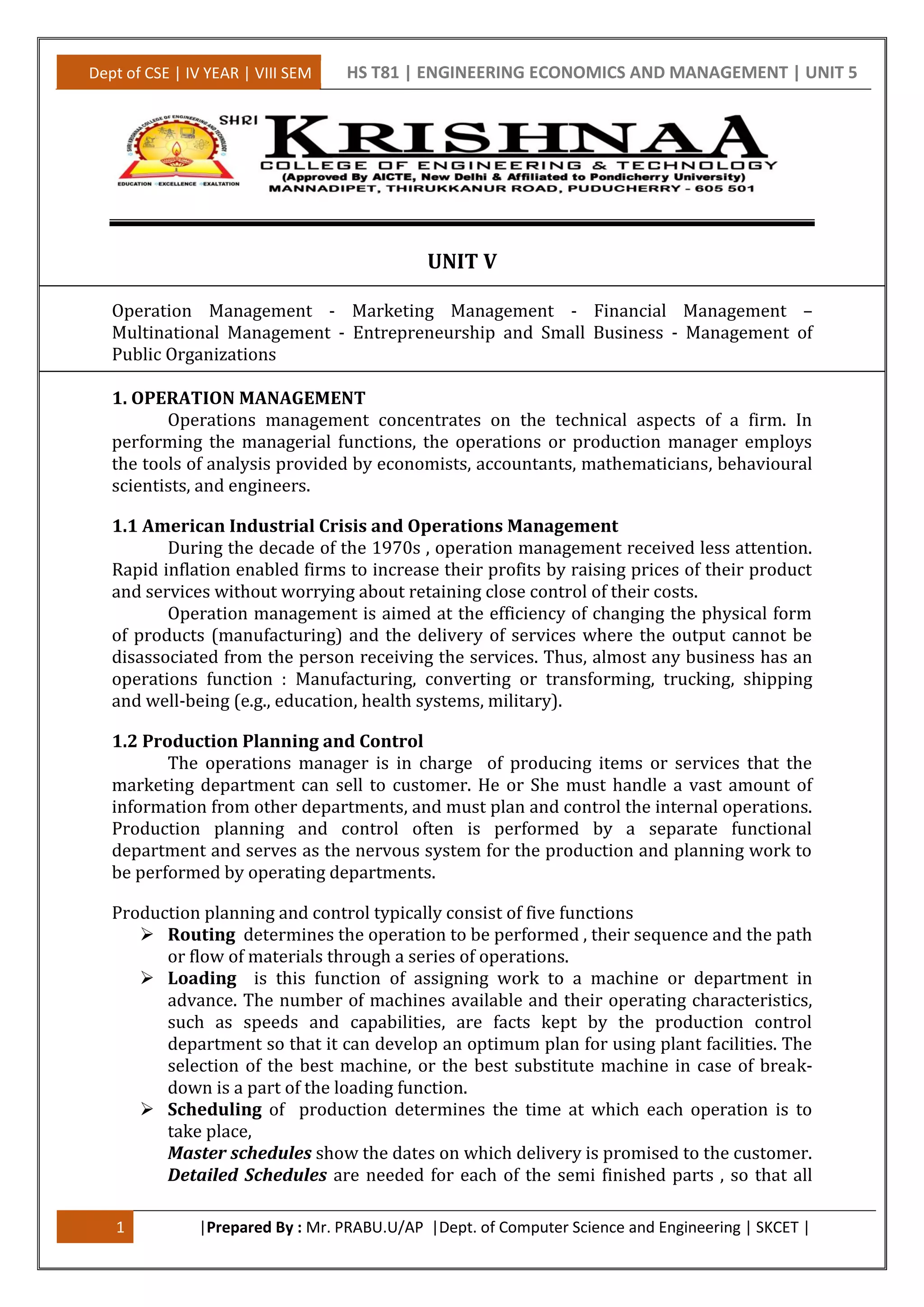 Operation Management | PDF