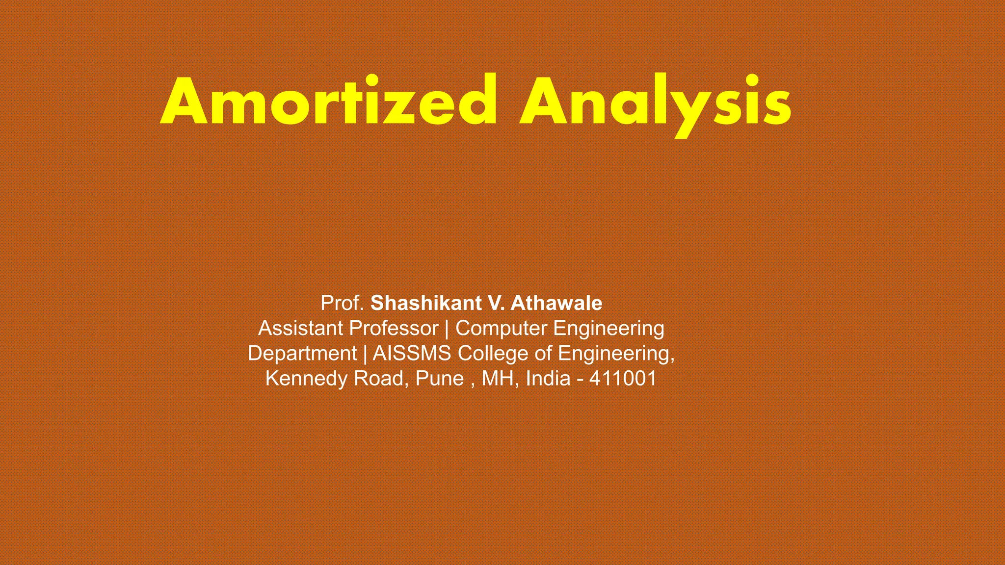Amortized analysis | PPT