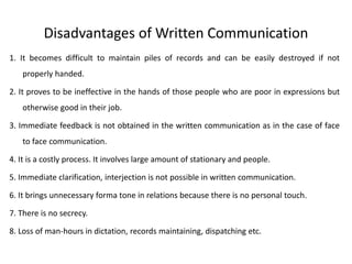 Importance of Written Communication | PPTX