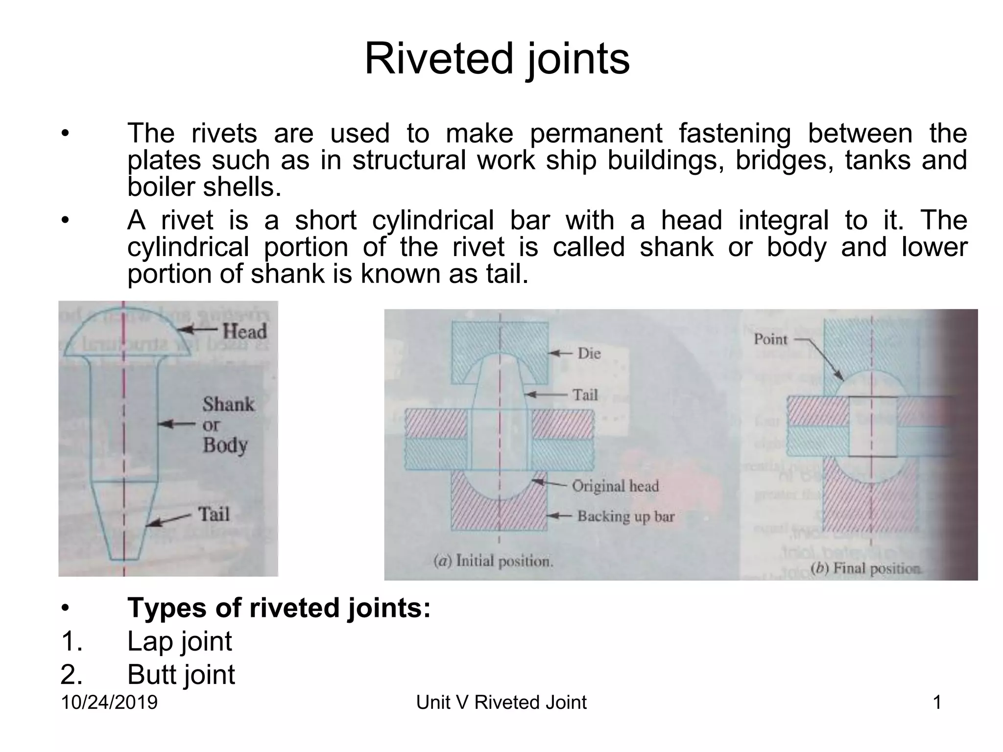 Unit 5.1 Riveted joints | PDF