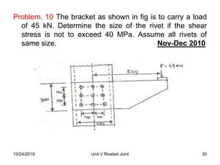 Unit 5.1 Riveted joints | PDF