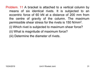 Unit 5.1 Riveted joints | PDF